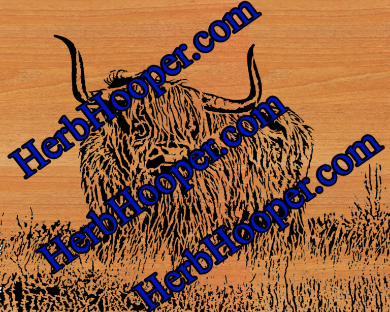 Highland Cow Pattern - Herb's Scrolling Station