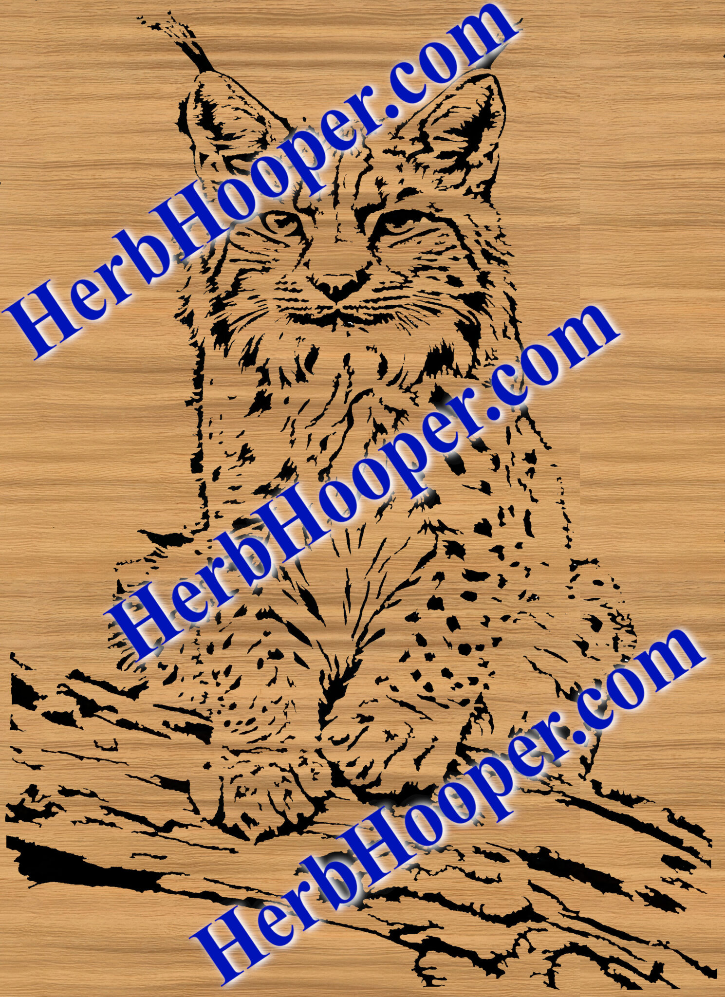 Bobcat on a branch Pattern - Herb's Scrolling Station